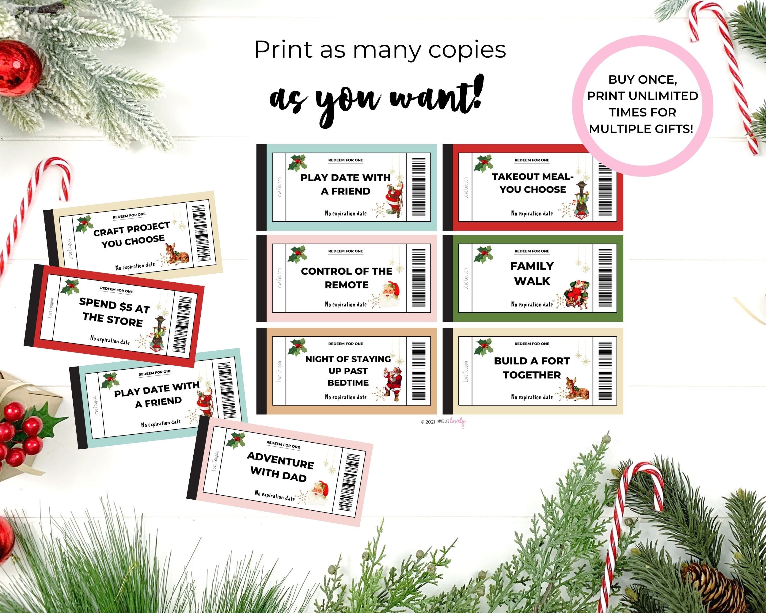 Printable Christmas Coupon Book Kids Coupon Book Christmas Coupons ...