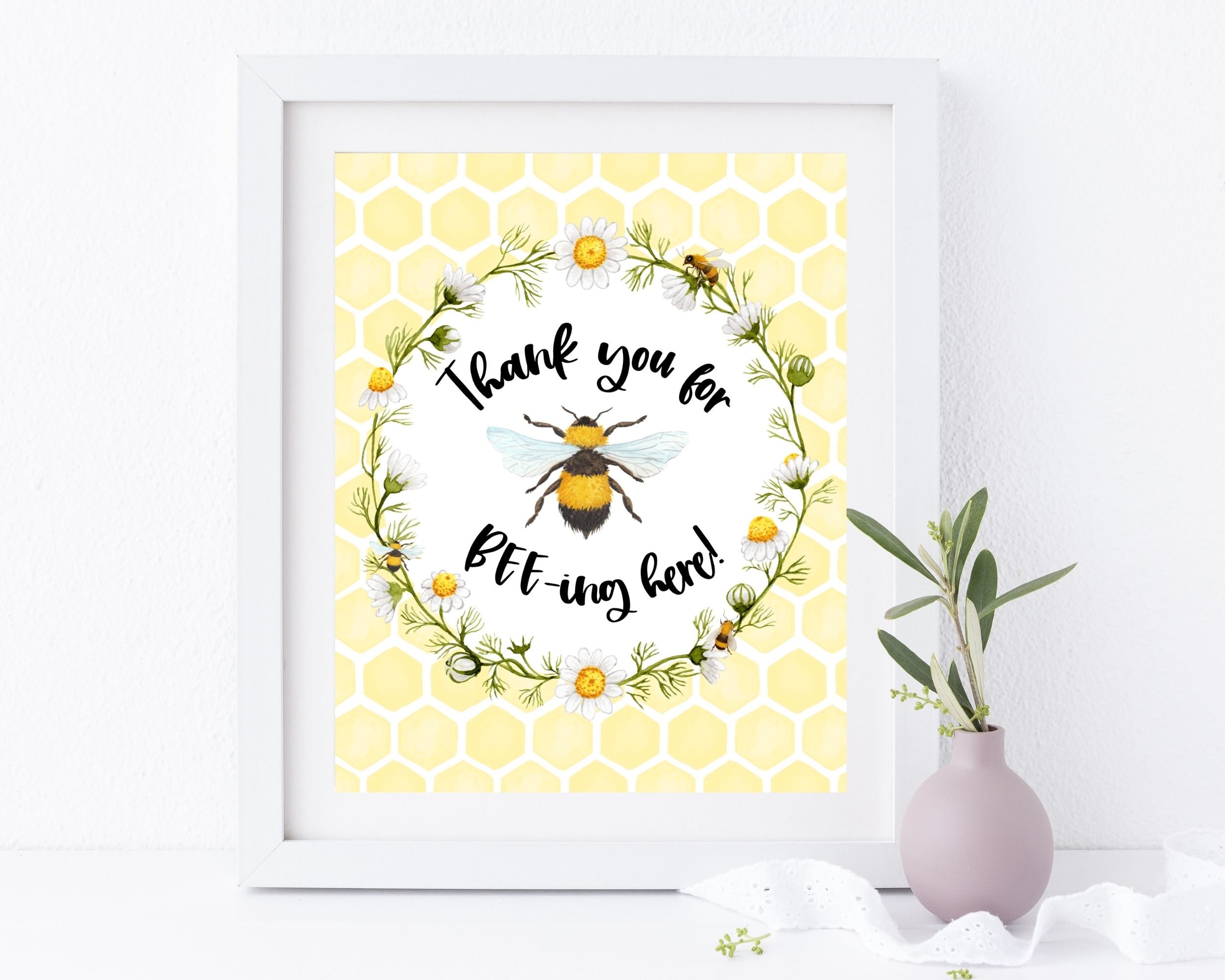 Bee Party Sign, Bee Party Decor, Printable, Instant Download, Bee ...