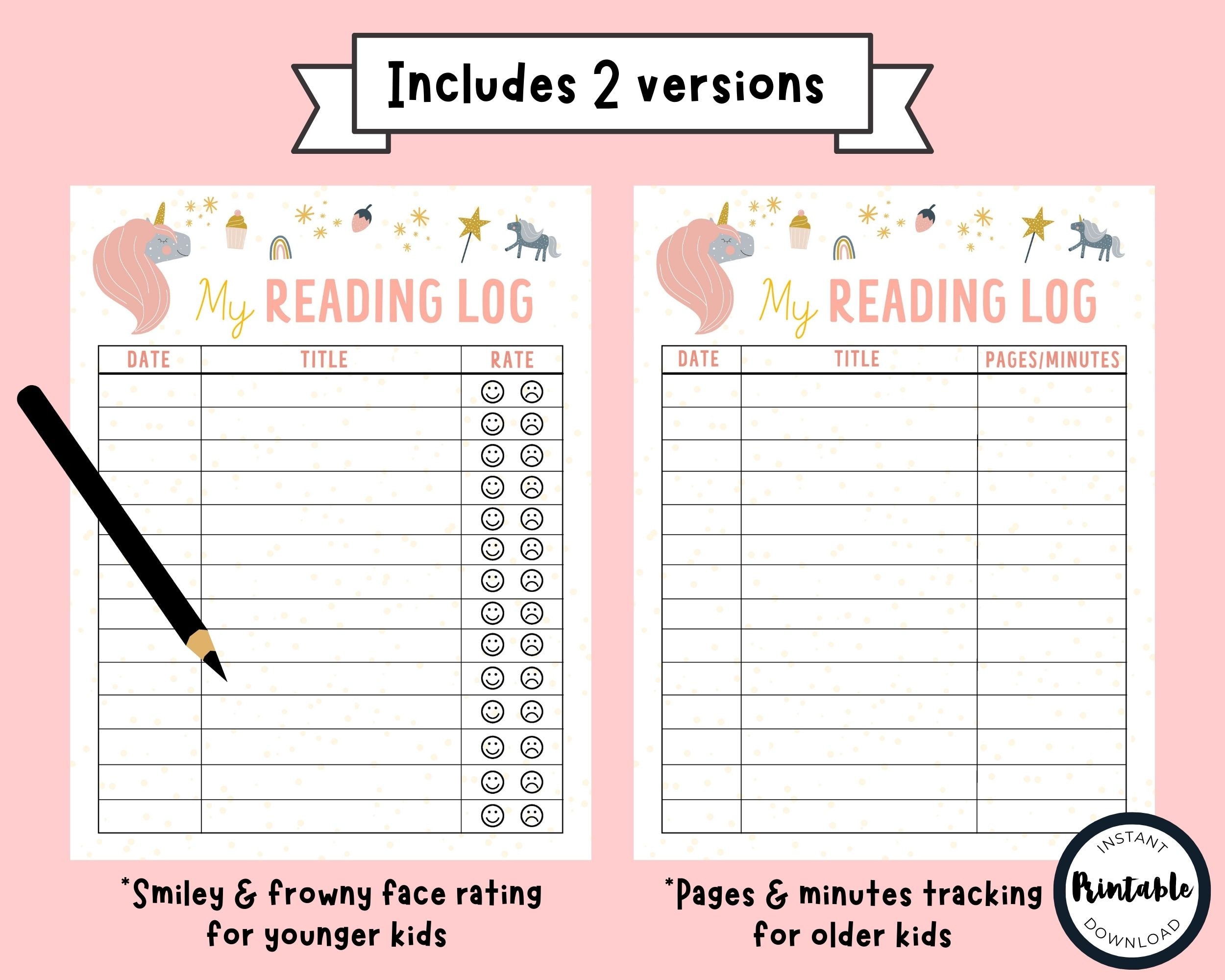 Kids Reading Log, Reading Log Printable, Kids Reading Chart, Reading ...