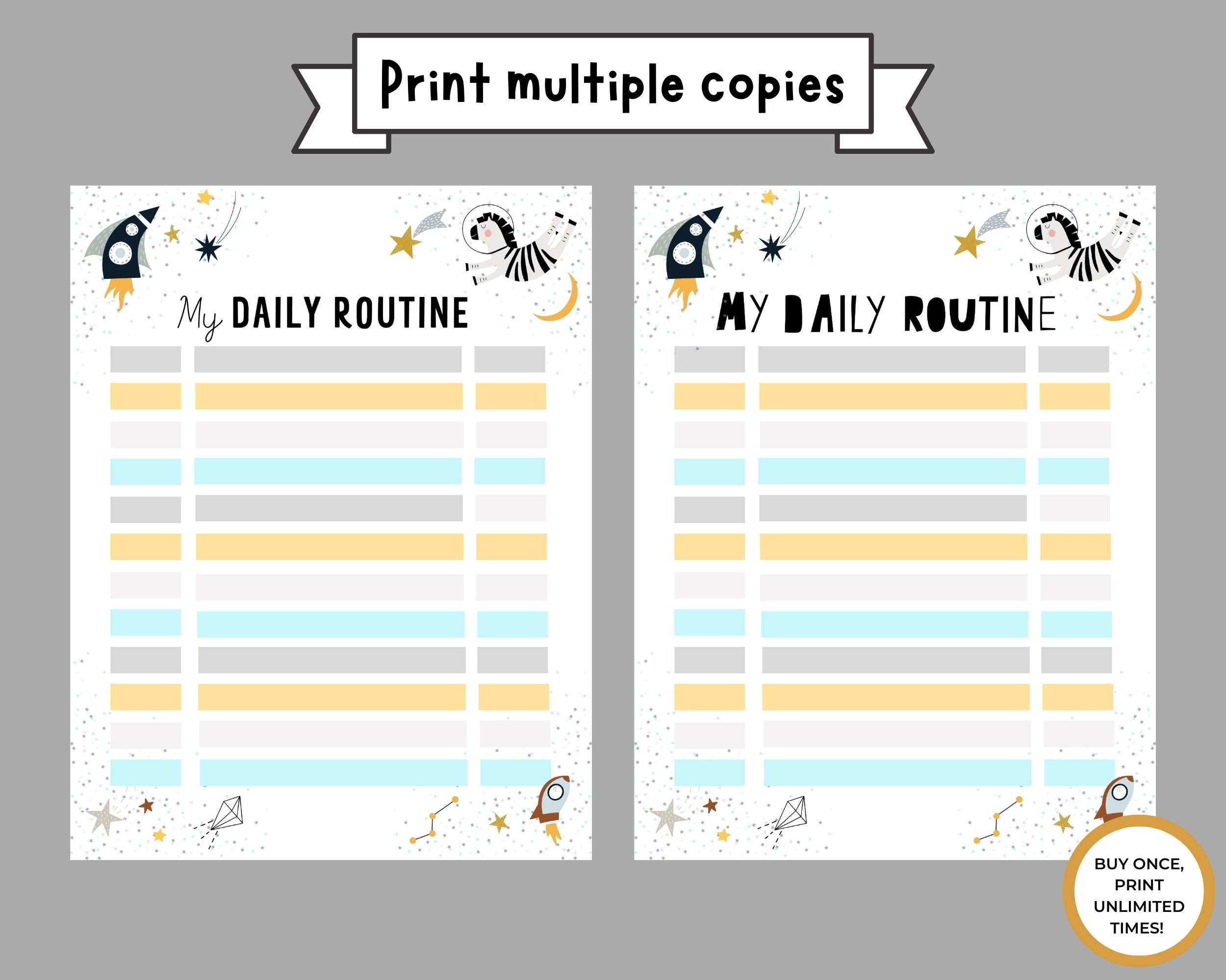 Kids Daily Schedule Template Printable, Daily Planner for Kids, Daily ...