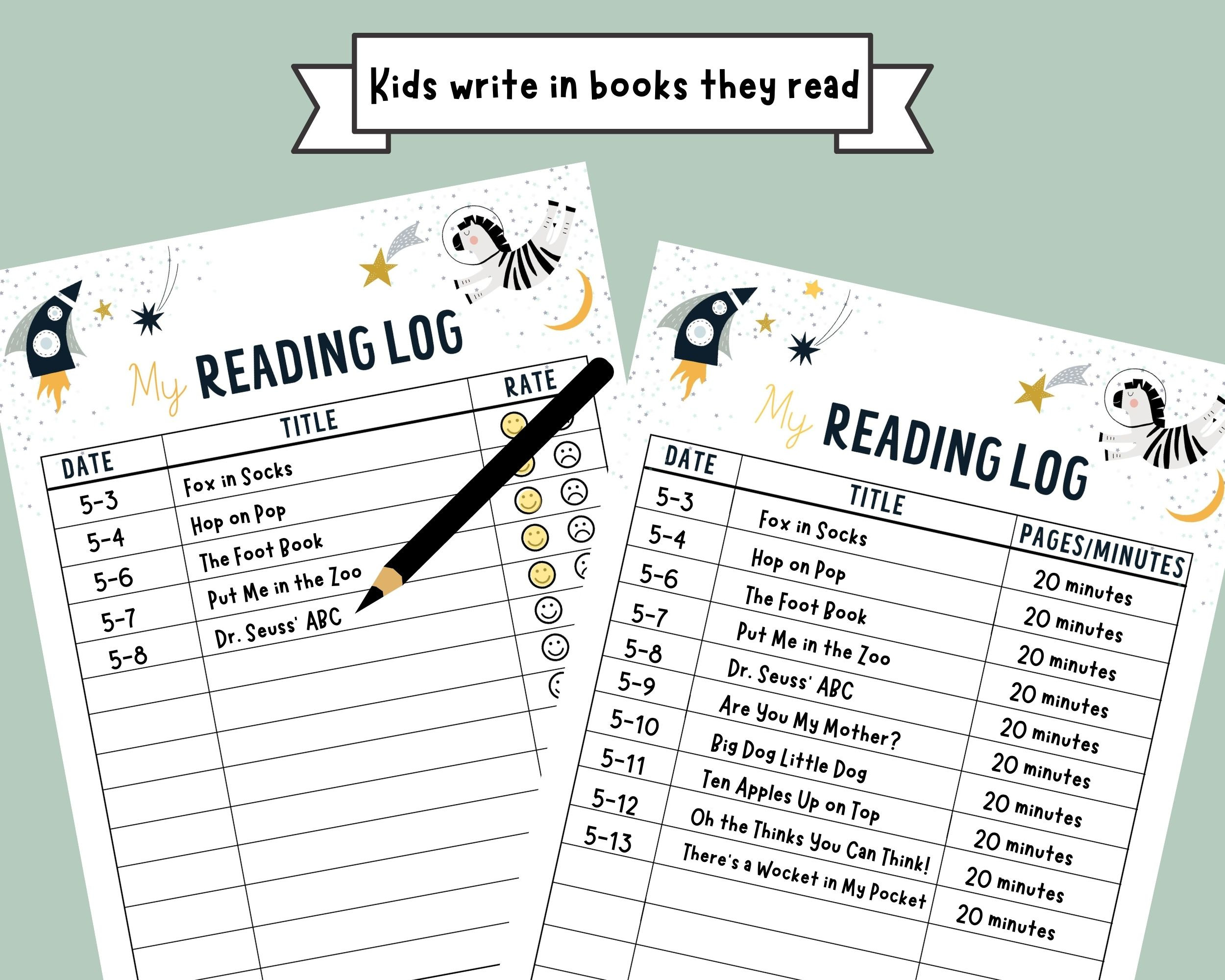 Kids Reading Log, Reading Log Printable, Kids Reading Chart, Reading ...