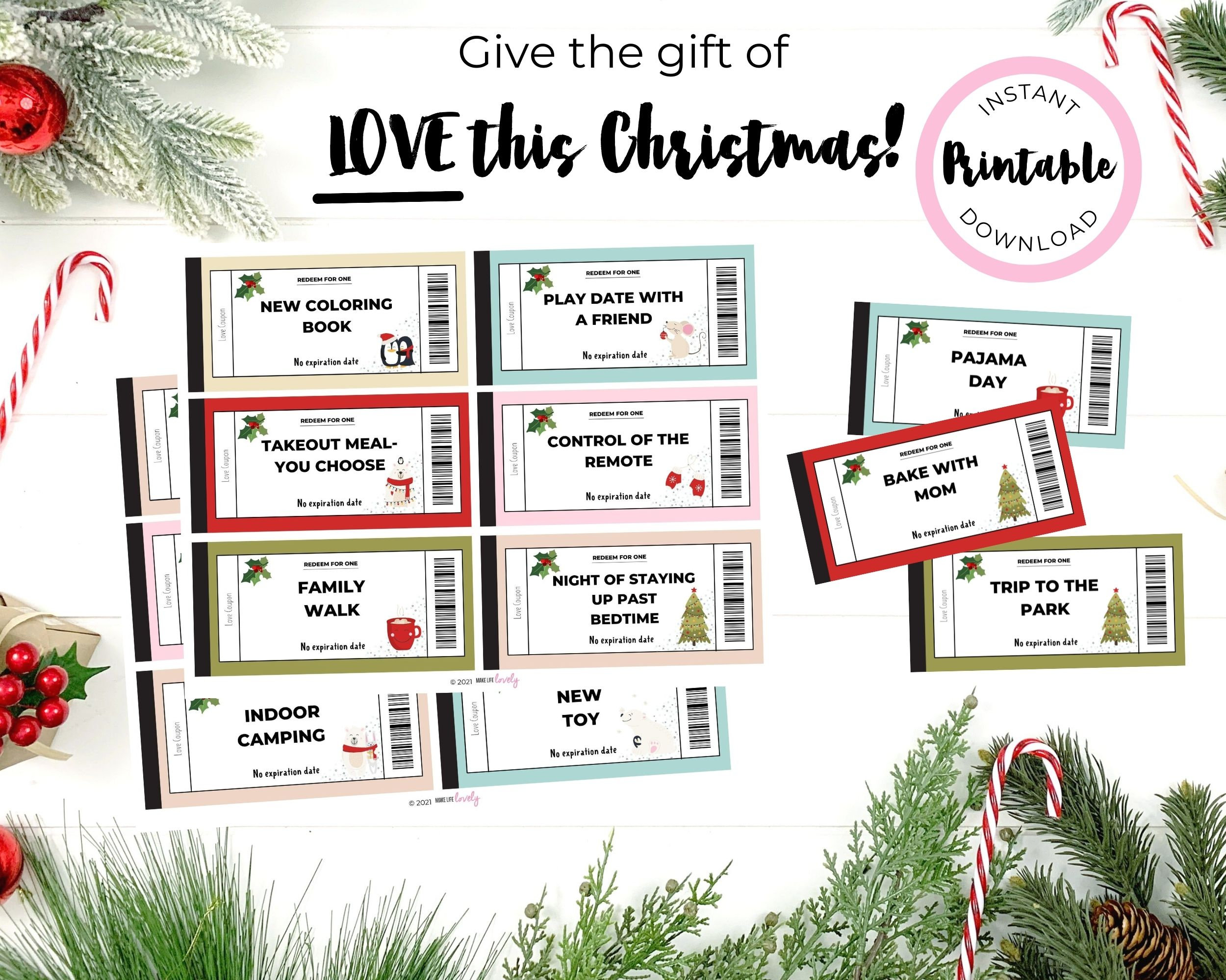 Printable Christmas Coupon Book | Kids Coupon Book | Christmas Coupons ...