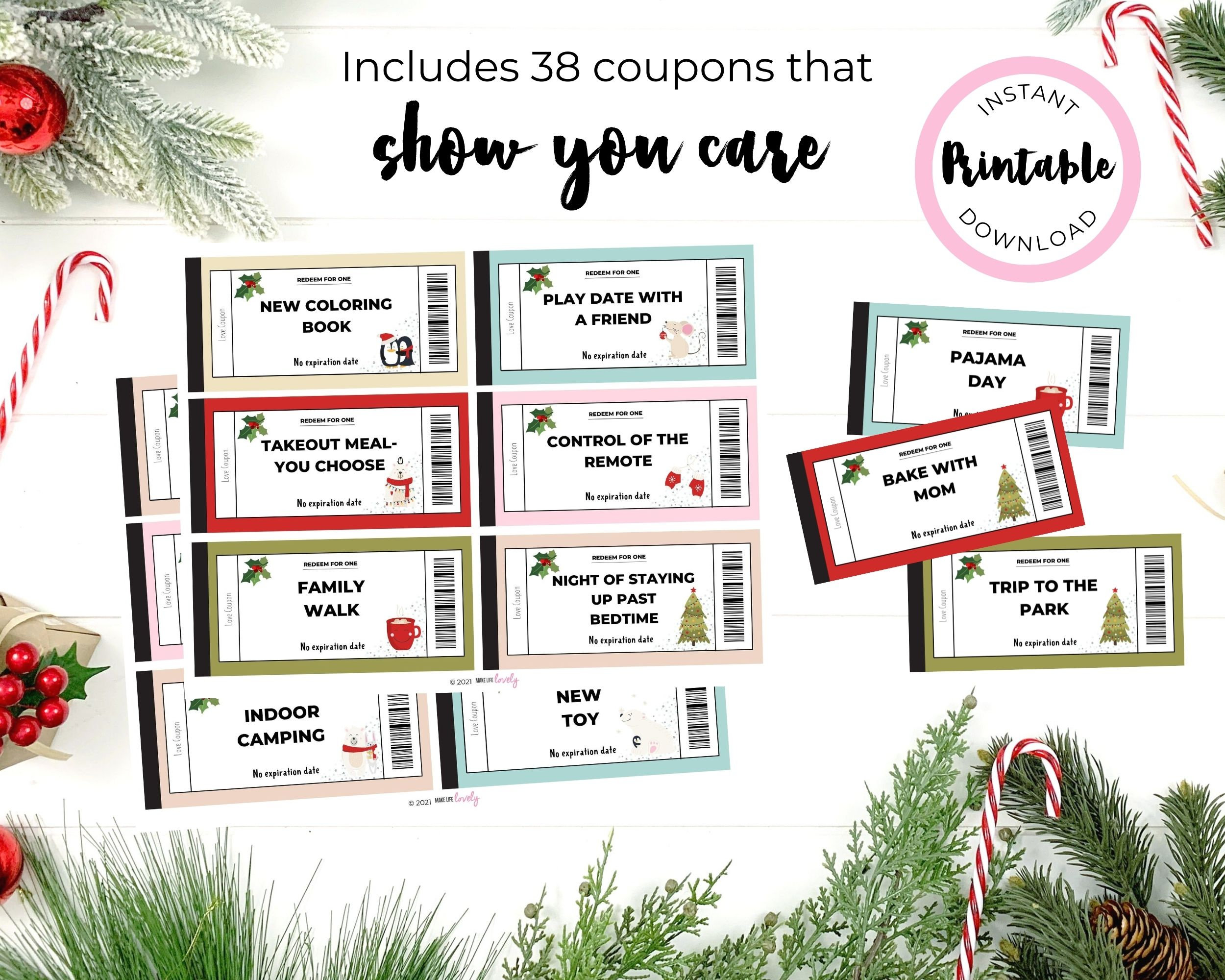 Printable Christmas Coupon Book | Kids Coupon Book | Christmas Coupons ...