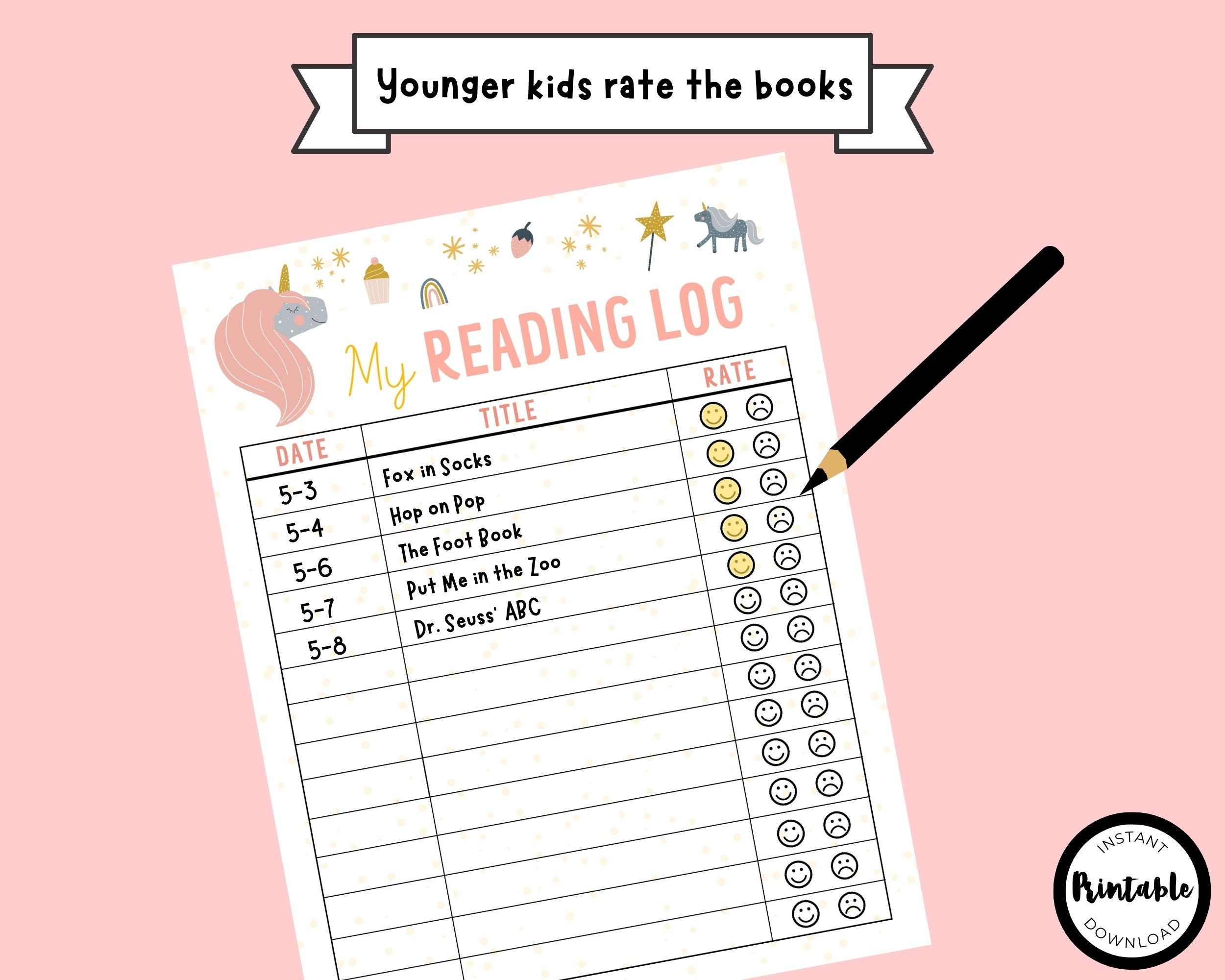 Kids Reading Log, Reading Log Printable, Kids Reading Chart, Reading ...