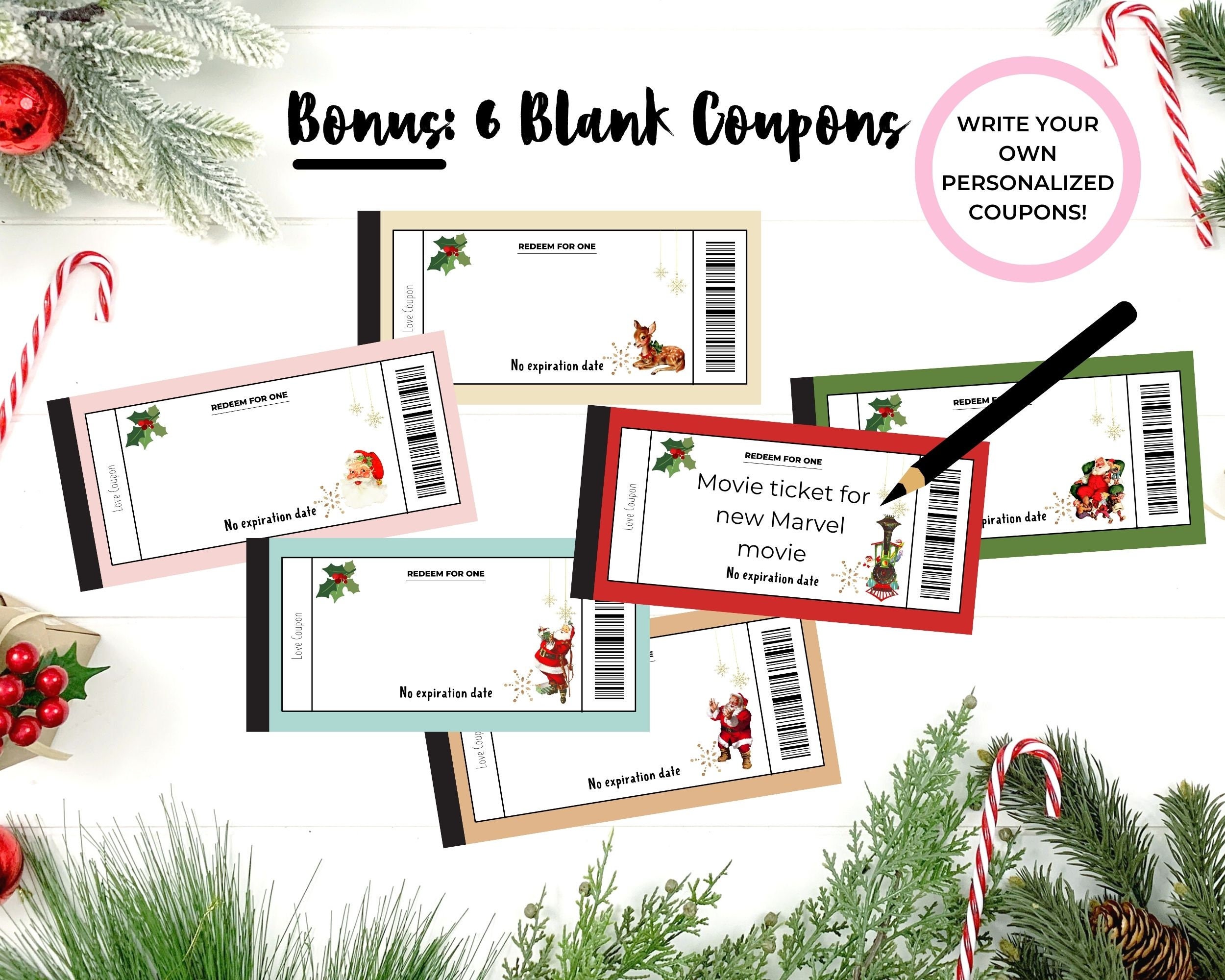 Printable Christmas Coupon Book | Kids Coupon Book | Christmas Coupons ...
