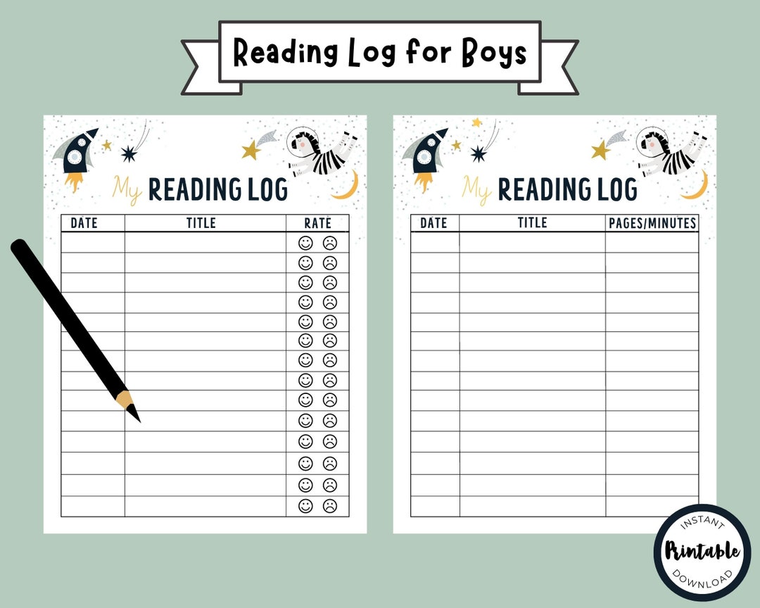 Kids Reading Log, Reading Log Printable, Kids Reading Chart, Reading ...