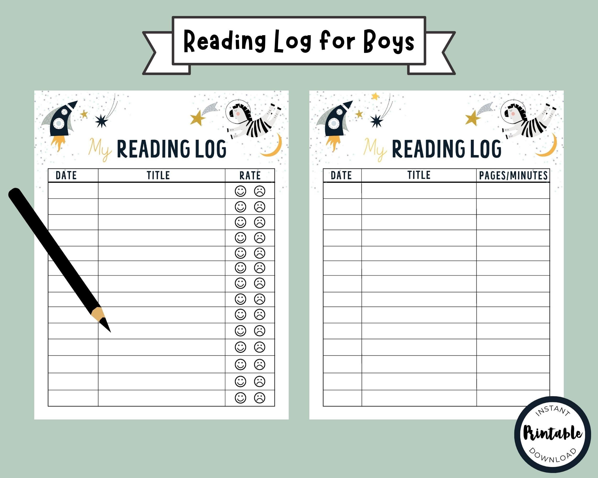 Kids Reading Log, Reading Log Printable, Kids Reading Chart, Reading ...