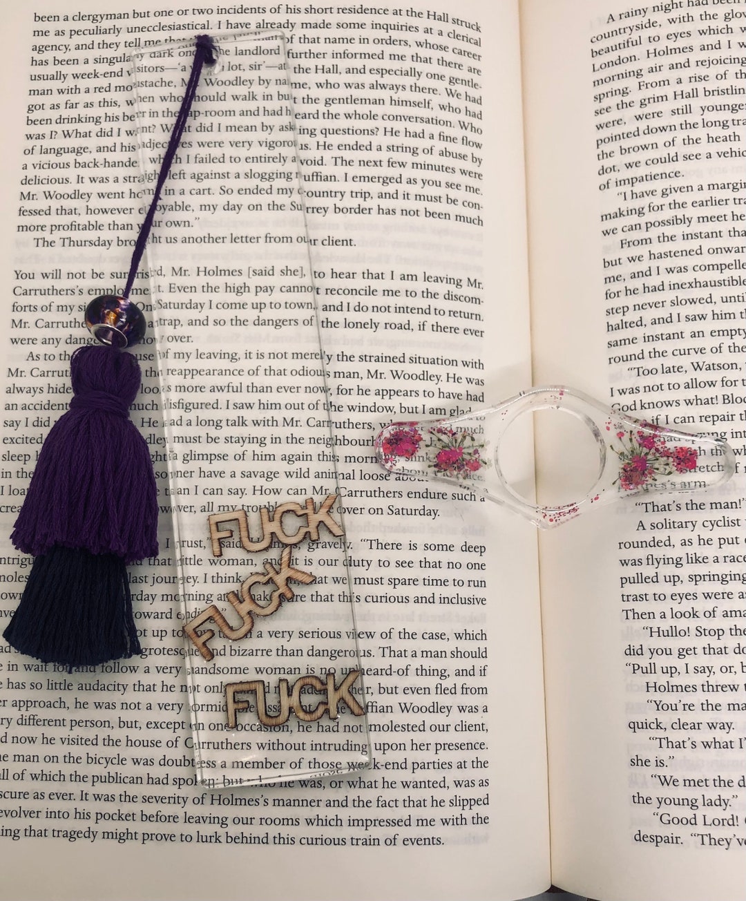 Handmade Resin and Wood Bookmark With Floral Page Holder and Unique ...