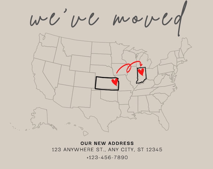 Moving Announcement Card - Custom Order | New Address Card | We've ...