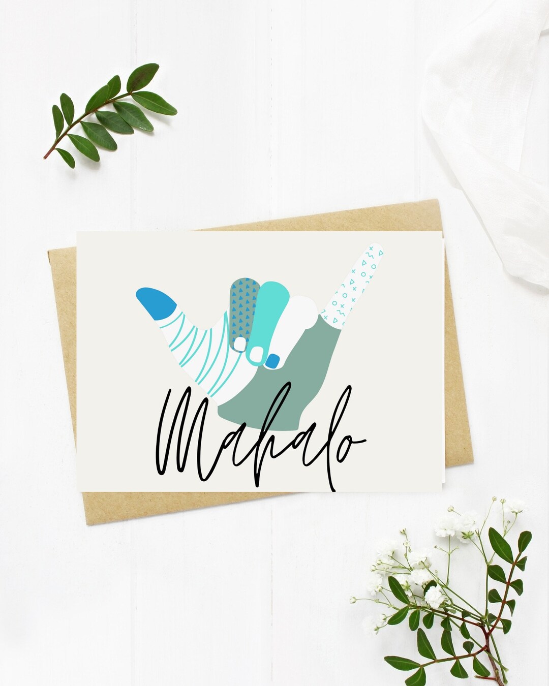 Thank You Card, Mahalo Thank You Card - Etsy