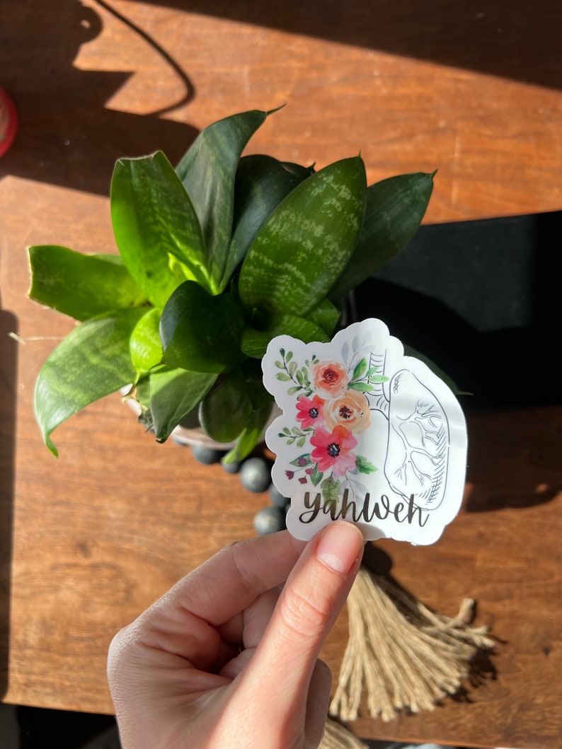 Sticker | Yahweh Christian Sticker | Floral Lung Waterproof Sticker ...