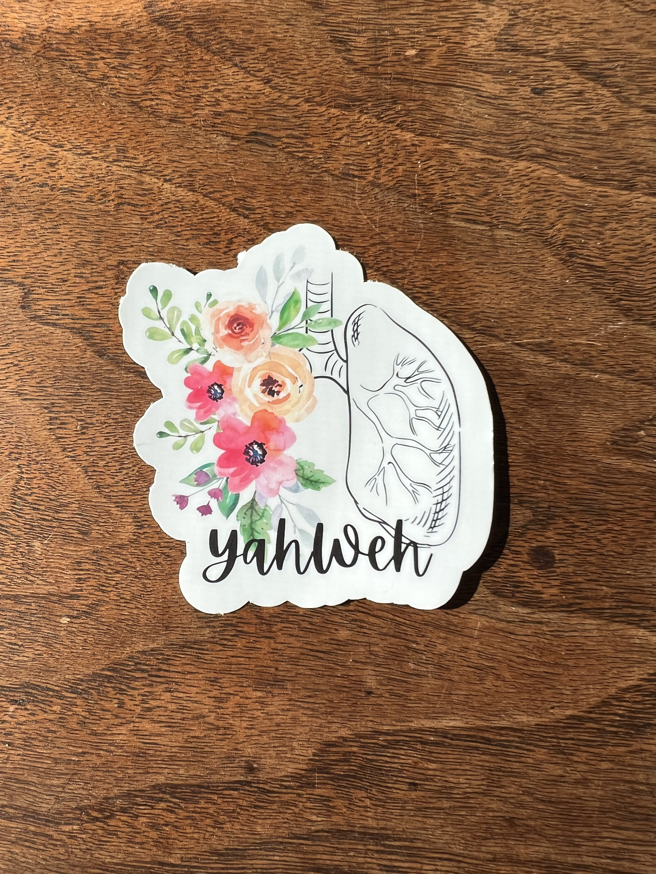 Sticker | Yahweh Christian Sticker | Floral Lung Waterproof Sticker ...