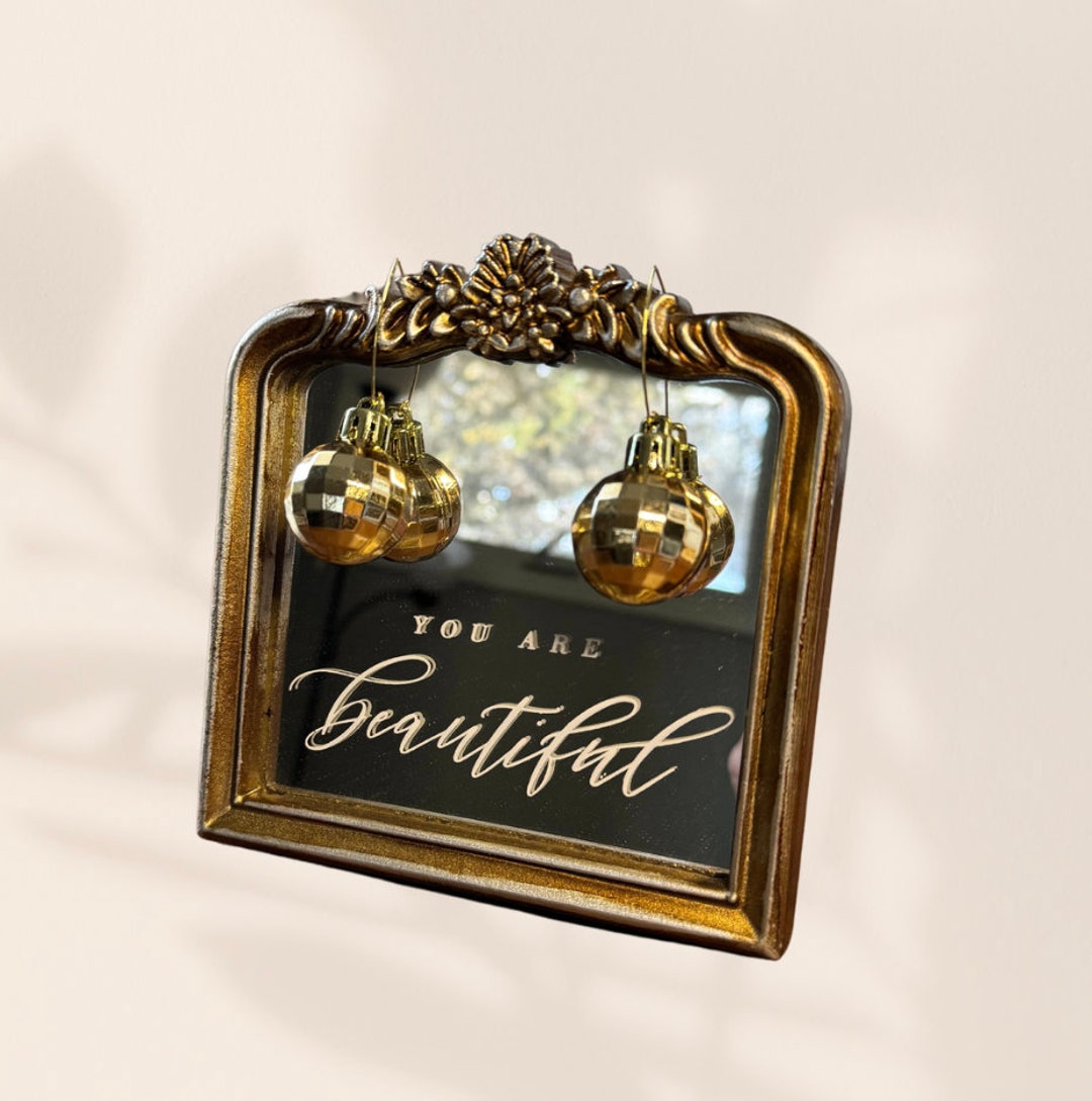 Gold Disco Ball Earrings, Tacky Christmas Earrrings, Christmas Ornament ...