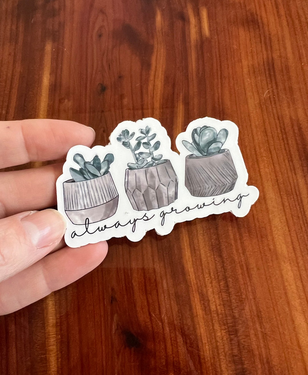 Sticker | Growth Mindset Sticker | Succulent Sticker | Always Growing ...