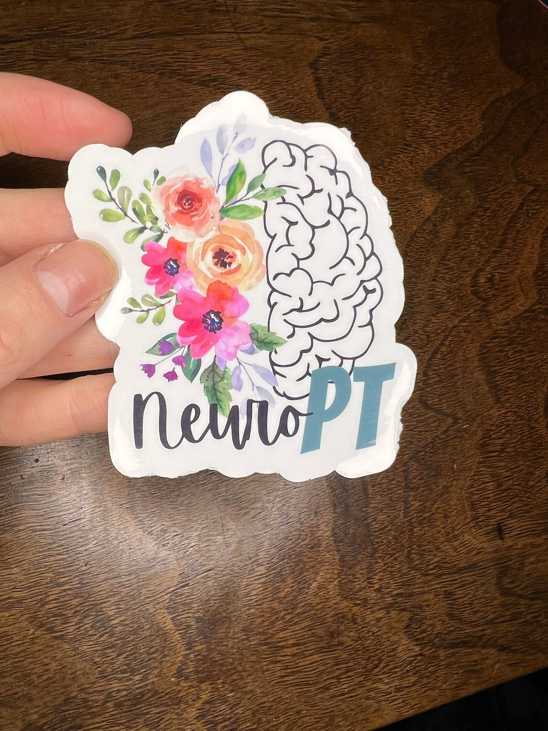 Physical Therapy Sticker | Neuro PT Sticker | Floral Brain Physical ...