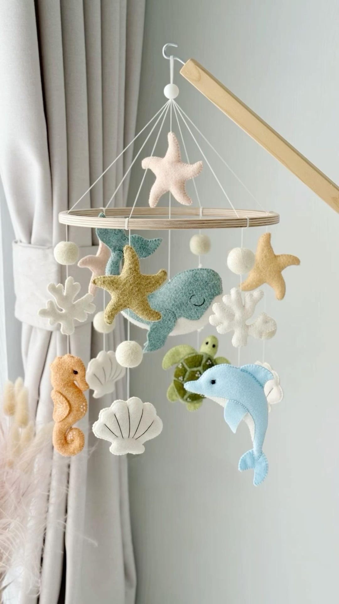 Whale Mobile Dolphin Mobile Sea Shell Sea Star Baby Nautical Mobile ...