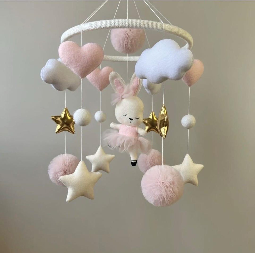 Ballerina Bunny Mobile Baby Girl Ballerina Mobile Nursery Decor ...
