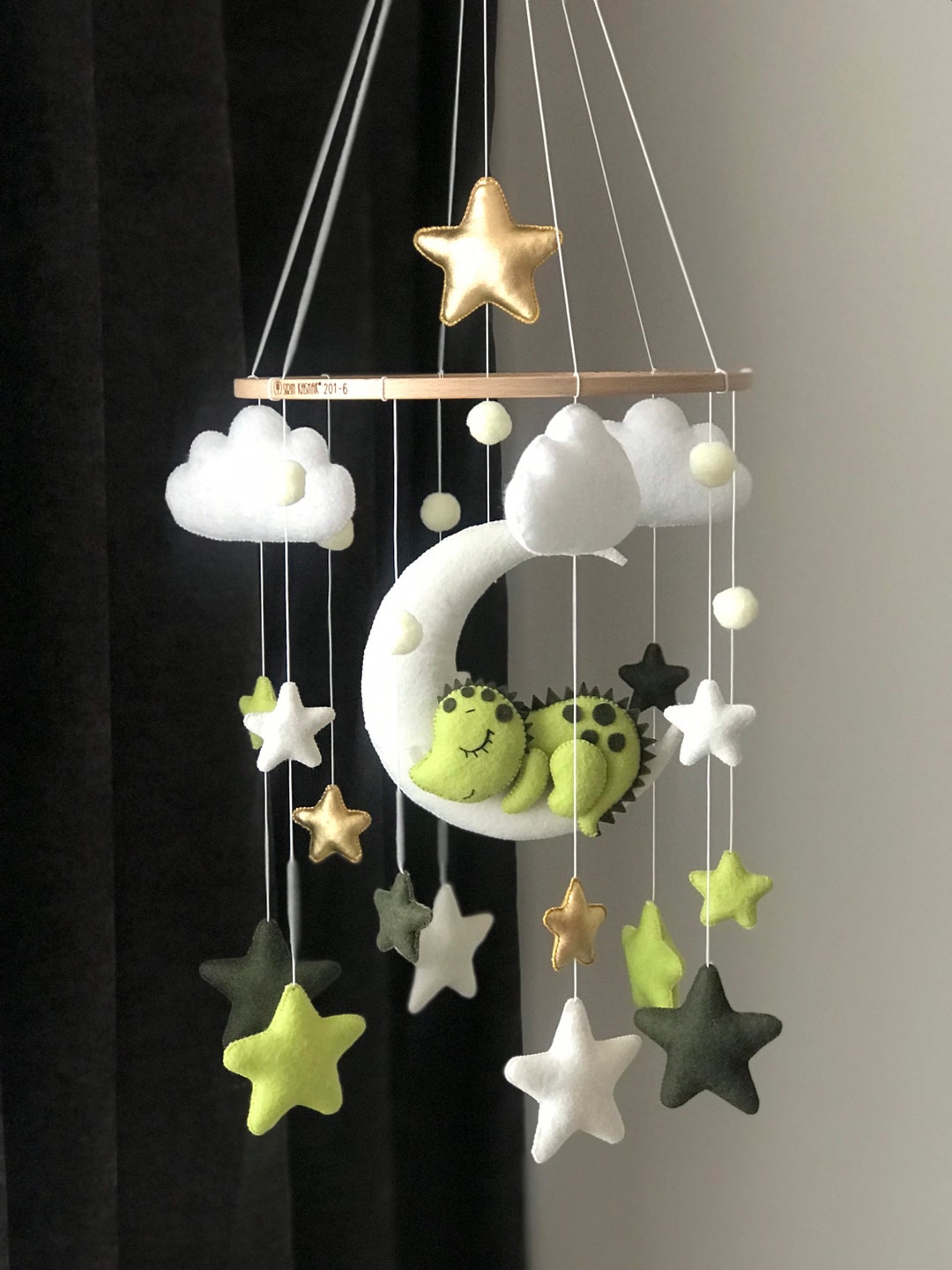 Dinosaur Baby Mobile: Felt Nursery Decor Dino for Crib Personalized - Etsy