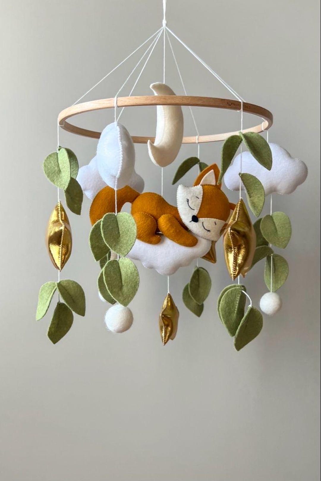 Fox Baby Mobile: Woodland Animals, Moon & Stars Nursery Decor - Etsy UK