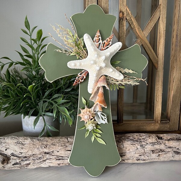 Seashell Cross - Etsy