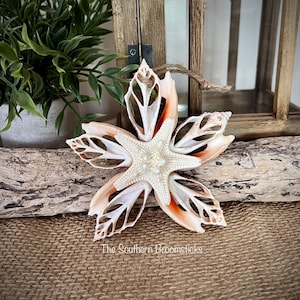 Coastal Seashell Snowflake Starfish Ornament - Etsy