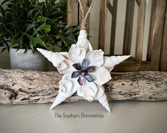 Coastal Seashell Snowflake Star Ornament - Etsy