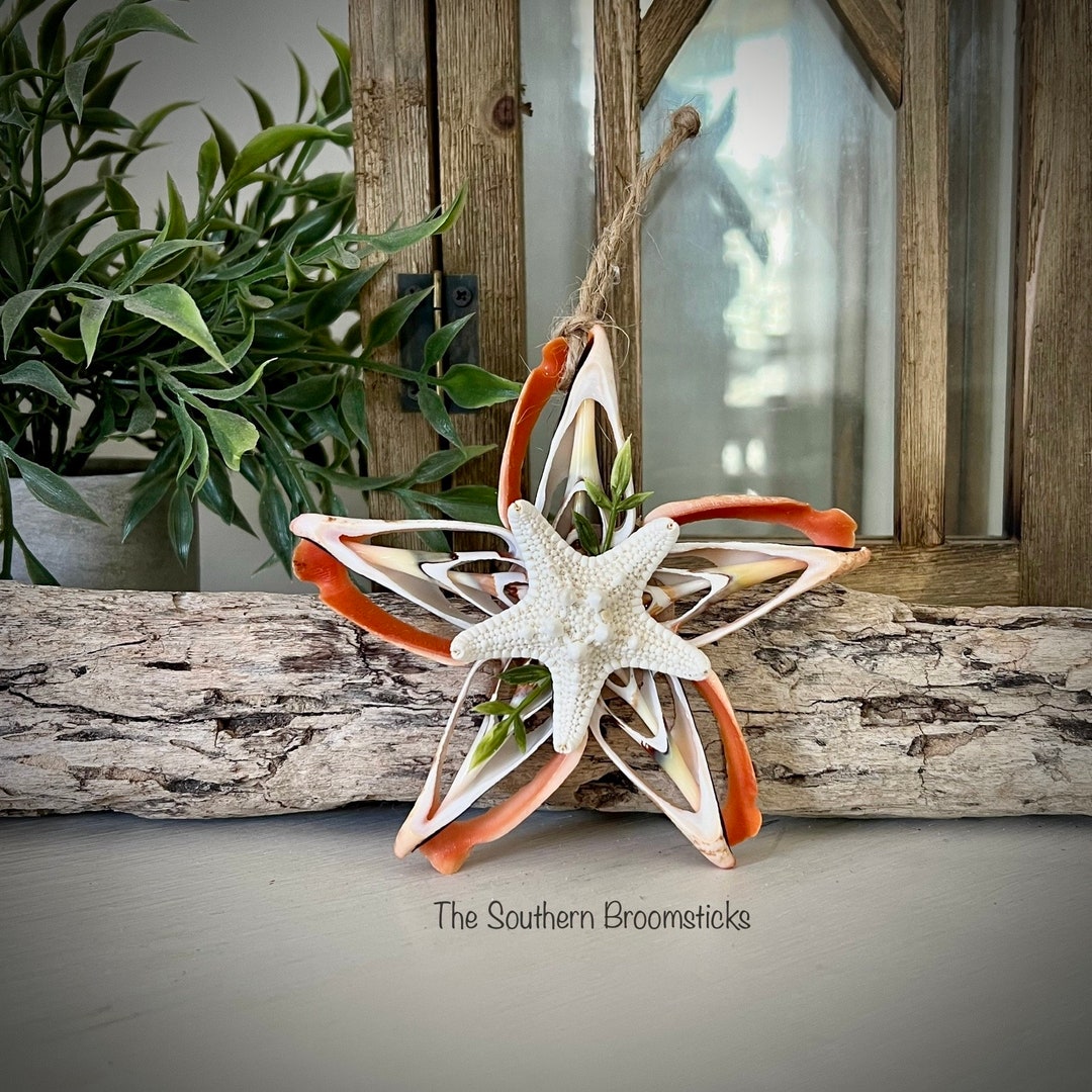 Coastal Seashell Snowflake Starfish Ornament "todd" - Etsy