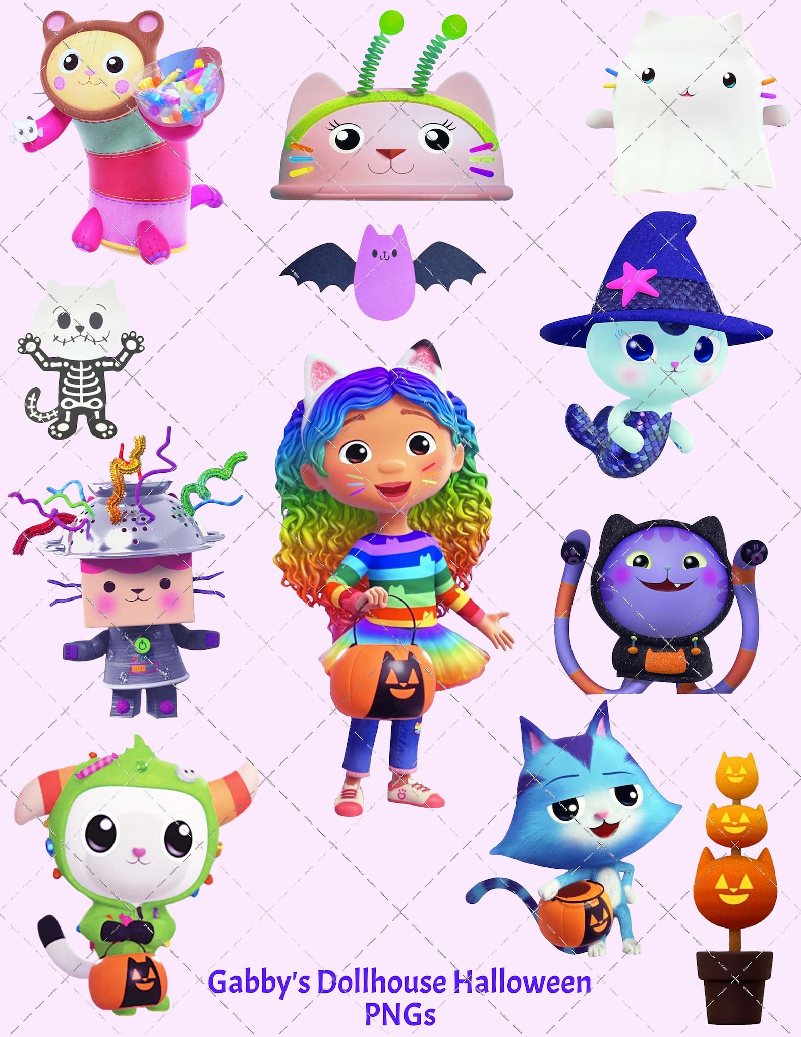 Gabby's Dollhouse Halloween Pngs, Gabbys Dollhouse Catoween Pngs - Etsy