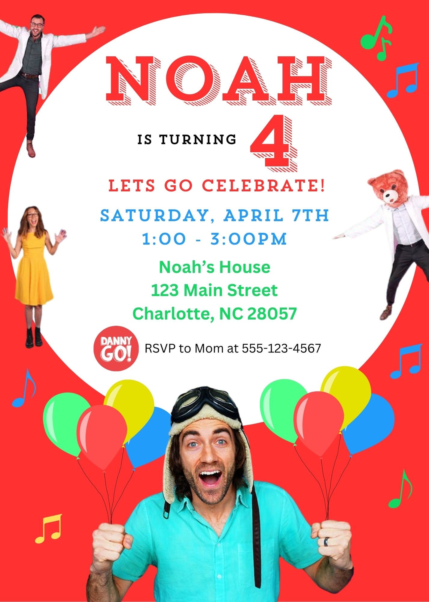 Danny Go Birthday Invitation - Etsy