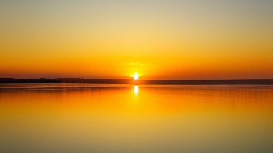 Calm Lake Sunrise Digital Wallpaper Download - Tranquil Nature ...