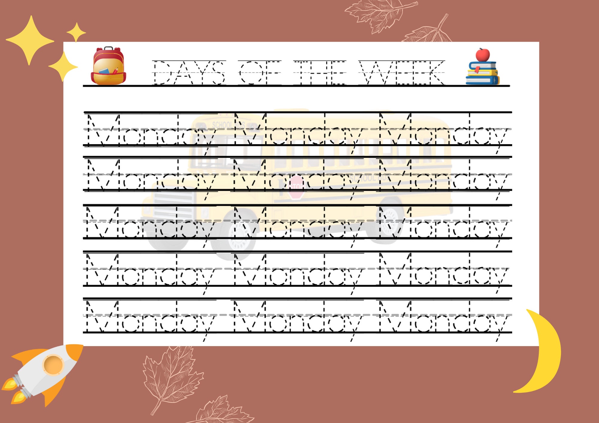 Digital Days of the Week Practice Writing. Learning to Write the Days ...