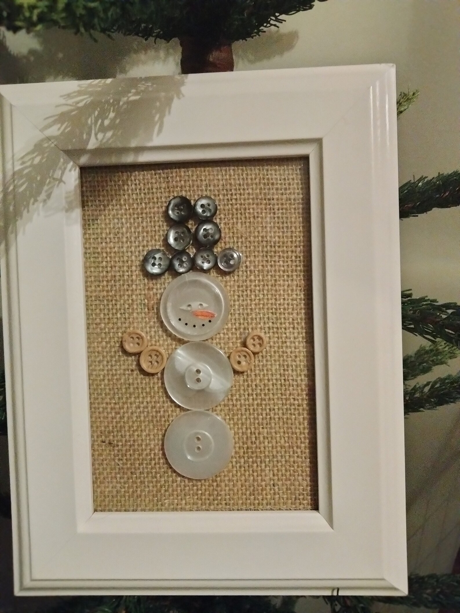 Snowman Frame Made With Antique Buttons - Etsy