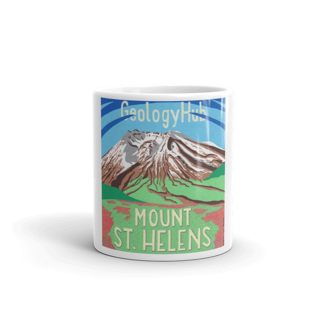 Geologyhub Mount St Helens Coffee Mug, 11 or 15 Ounce White Glossy Mug ...