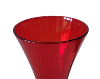 Old Red Glass Vase | Etsy