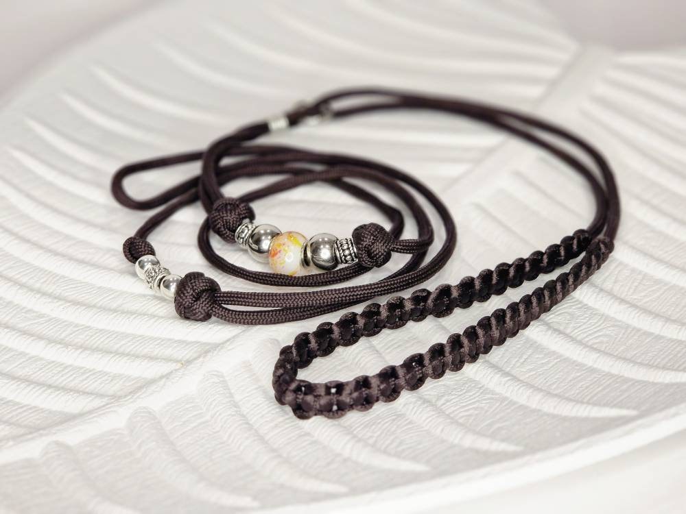 Dog Show Leash With Wider Neck Part, Decorative Beads and Ring, Dog ...