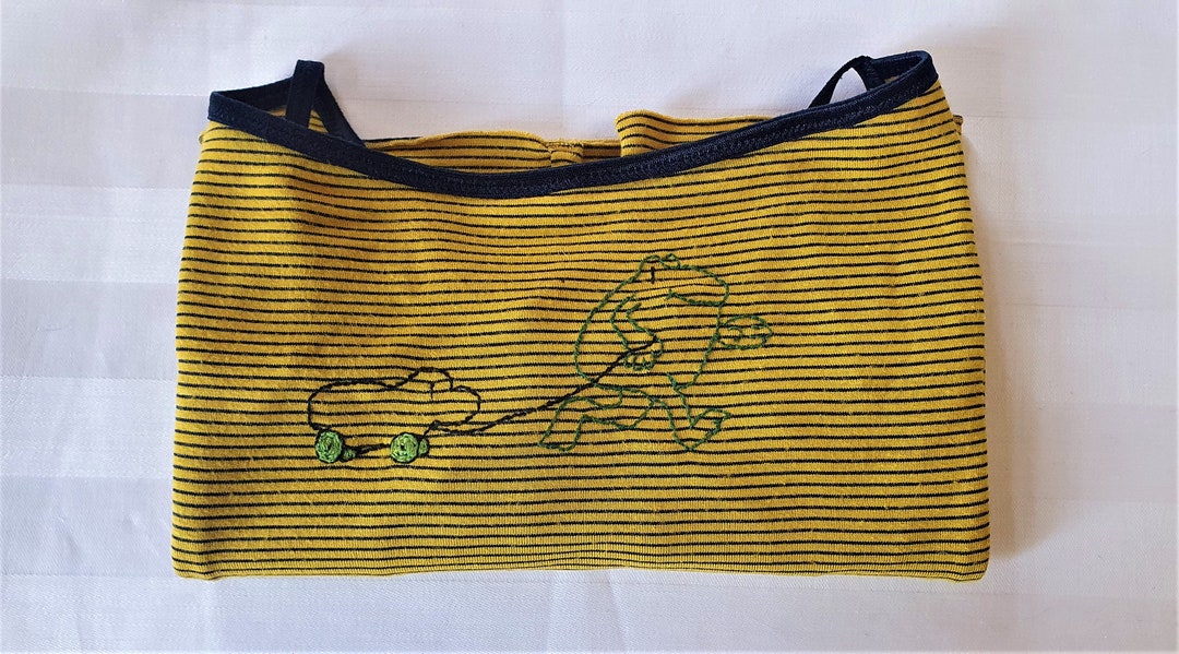 Janosch Top Embroidery Frog Tiger Duck Unique Spaghetti Straps Yellow ...