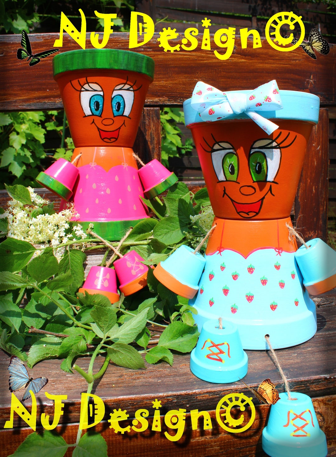 Clay Pot Figure Flowerpot Clay Pot Man Garden Decoration Unique Gift ...