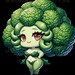 Chibi/kawaii Broccoli Girl SVG/PNG / Designs / Graphic / Illustration ...
