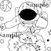50 Astronaut Coloring Pages, Space Printable, Doodle Outline, Bundle ...