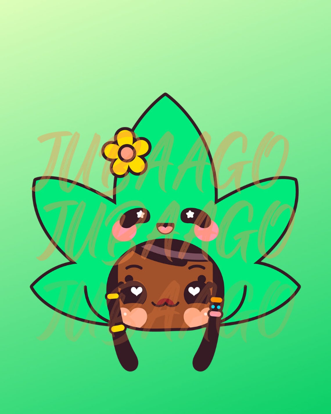 Kawaii Chibi Girl & Boy PNG 420 Weed Clipart Black Dope Girl - Etsy