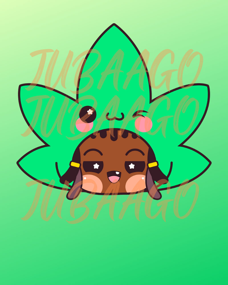 Kawaii Chibi Girl & Boy PNG, 420 Weed Clipart, Black Dope Girl ...