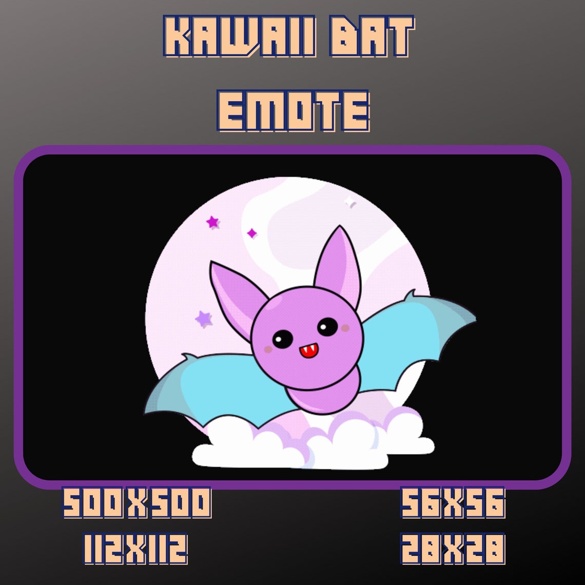 Animated Kawaii Bat Emote / Sub Emote / Twitch / Youtube / Discord ...