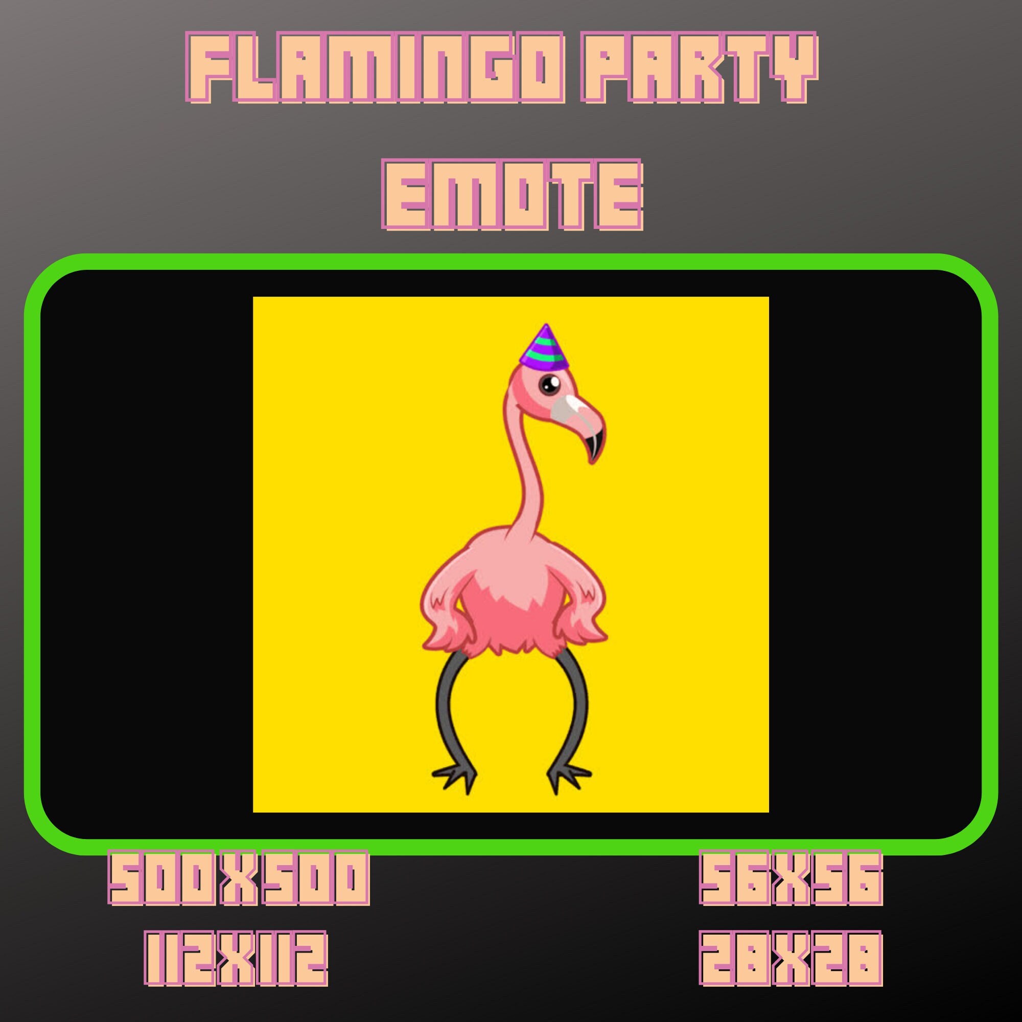 Animated Party Flamingo Emote / Sub Emote / Twitch / Youtube / Discord ...