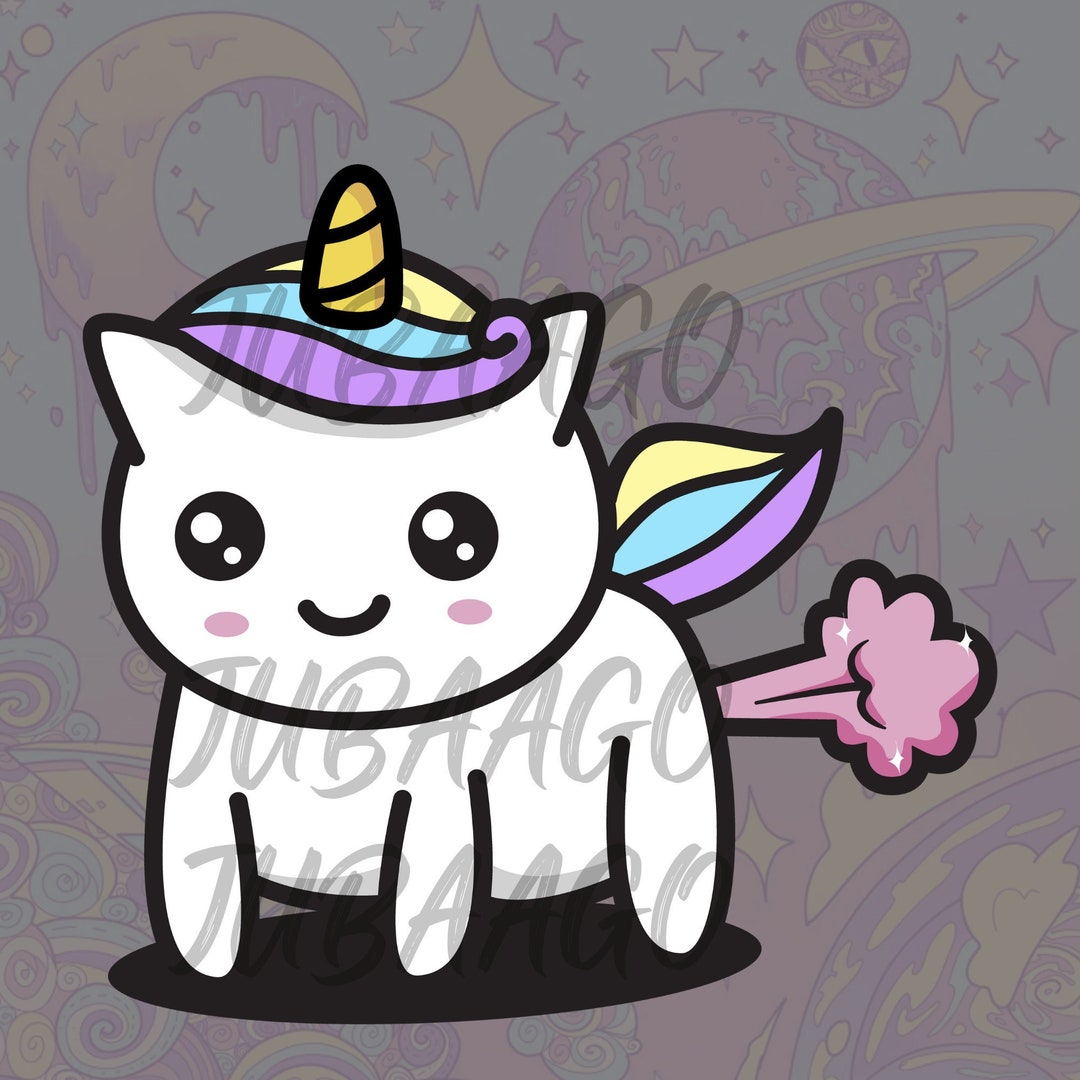 Unicorn Fart PNG, Chibi Clipart, Kawaii Designs. Unicorn Images for ...