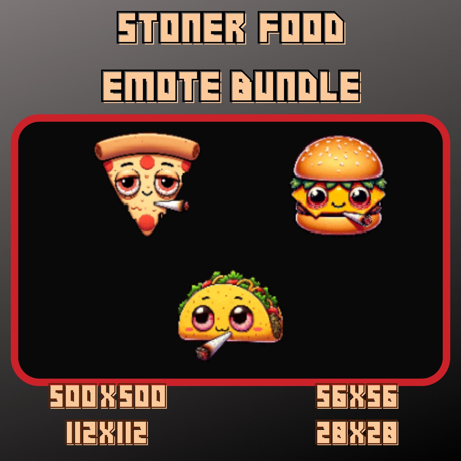 Animated Food Weed Emotes, Twitch, Discord, Sub Emote, Gamer, Bit Emote ...