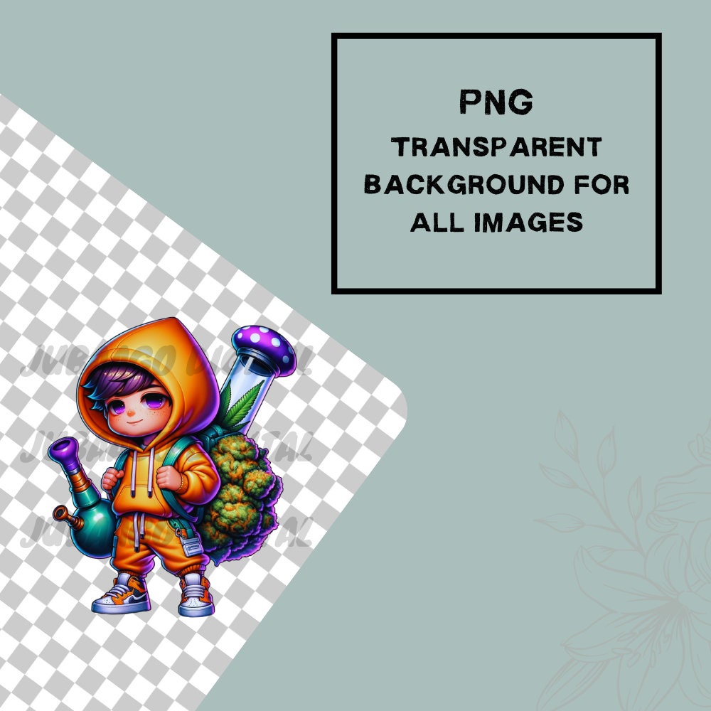 Chibi Stoner Boy PNG/SVG, Weed Nug PNG, Mushroom Png, Dope Leaf Png ...