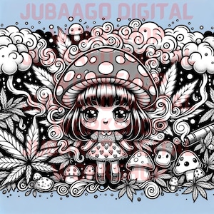 Cute Psychedelic Doodle Art, Marijuana Leaf Illustration, Cannabis ...