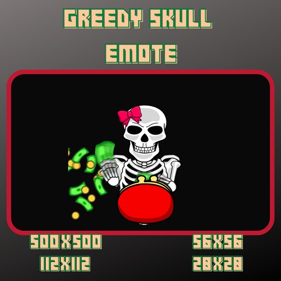 Animated Money Skull Emote / Sub Emote / Twitch / Youtube / - Etsy