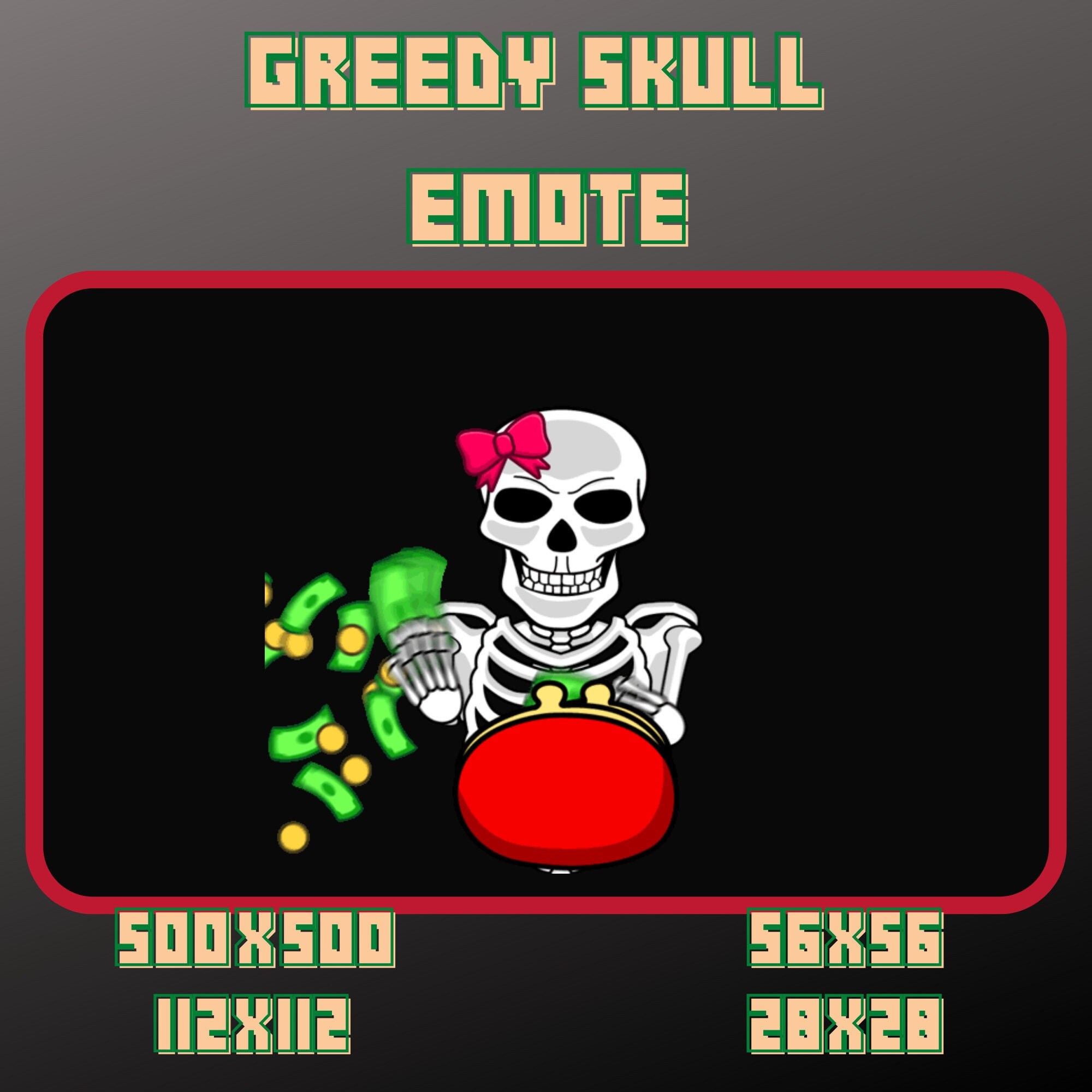 Animated Money Skull Emote / Sub Emote / Twitch / Halloween / Discord ...