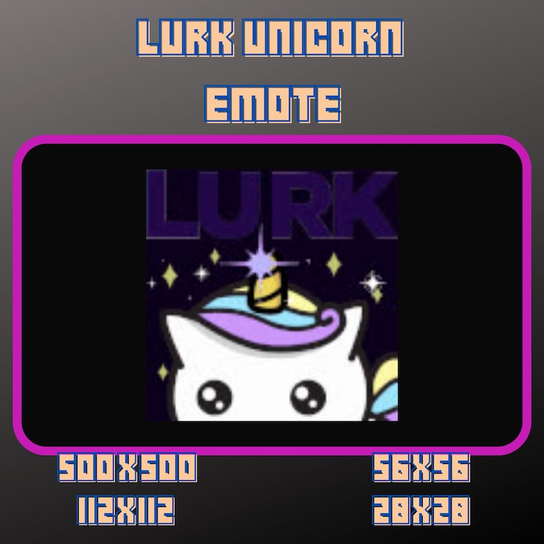 Animated Unicorn Lurk Emote / Sub Emote / Twitch / Youtube / Discord ...